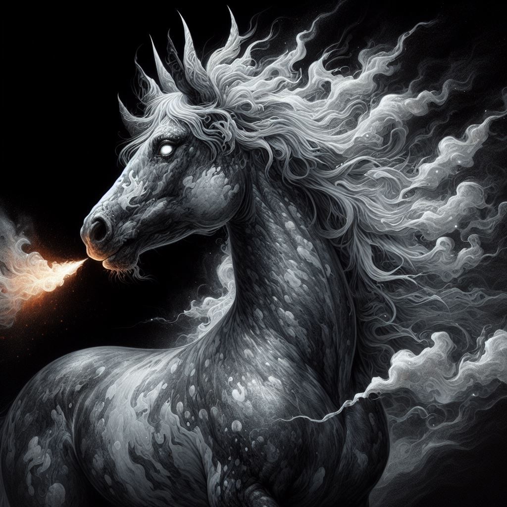 D3 Gray Dappled Night-Mare 2 - AI Generated Artwork - NightCafe Creator