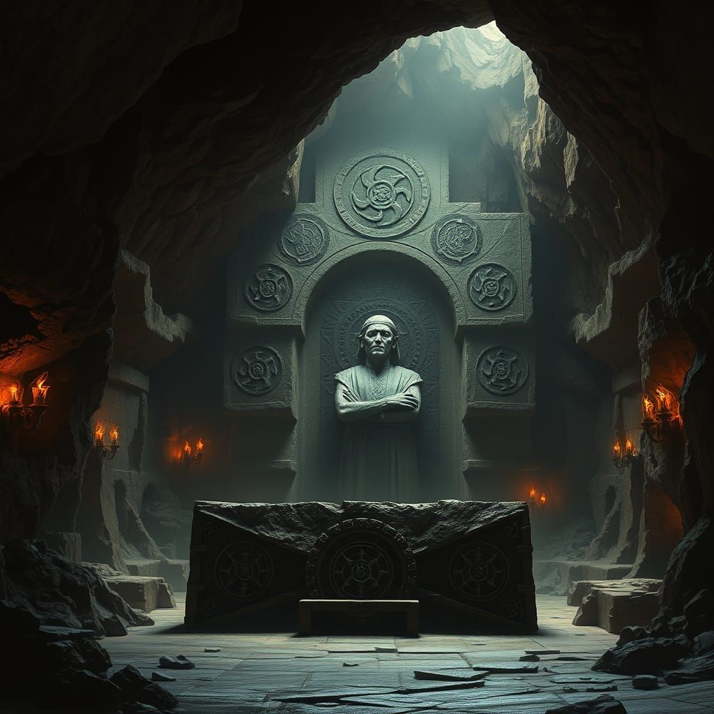 Dark Cave Tomb of Freedon Nadd, Ancient Sith Lord - AI Art
