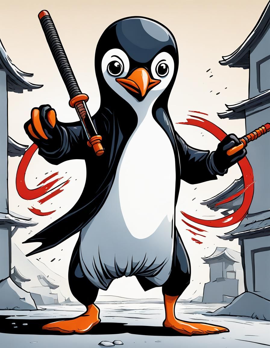 Ninja penguin - AI Generated Artwork - NightCafe Creator