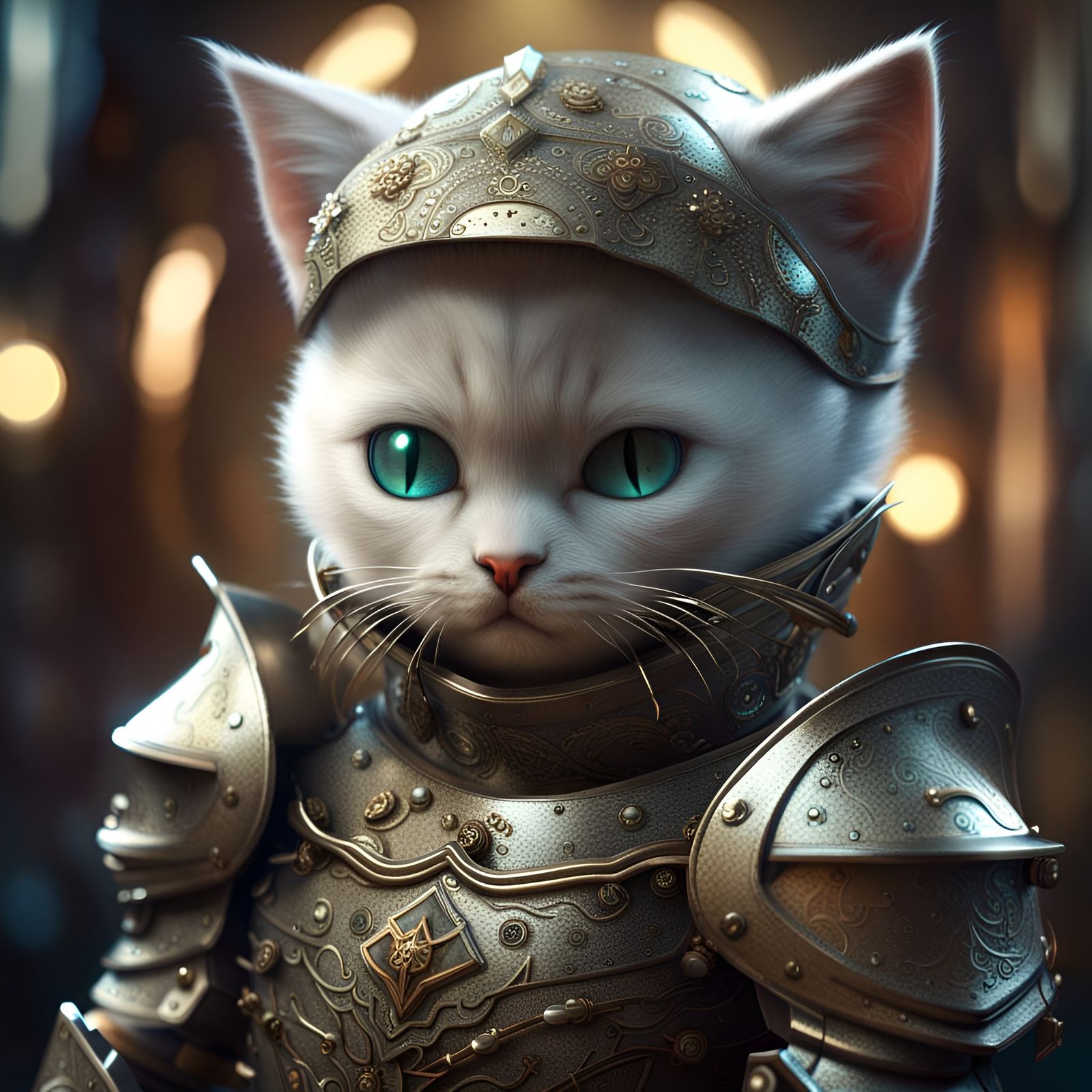 Portrait of knight cat - AI Generated Artwork - NightCafe Creator