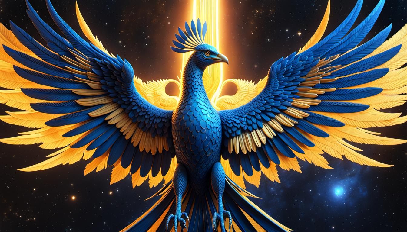 Galactic Phoenix, Pharaonic patterns, atmospheric, highly detailed and intricate. - AI Generated ...