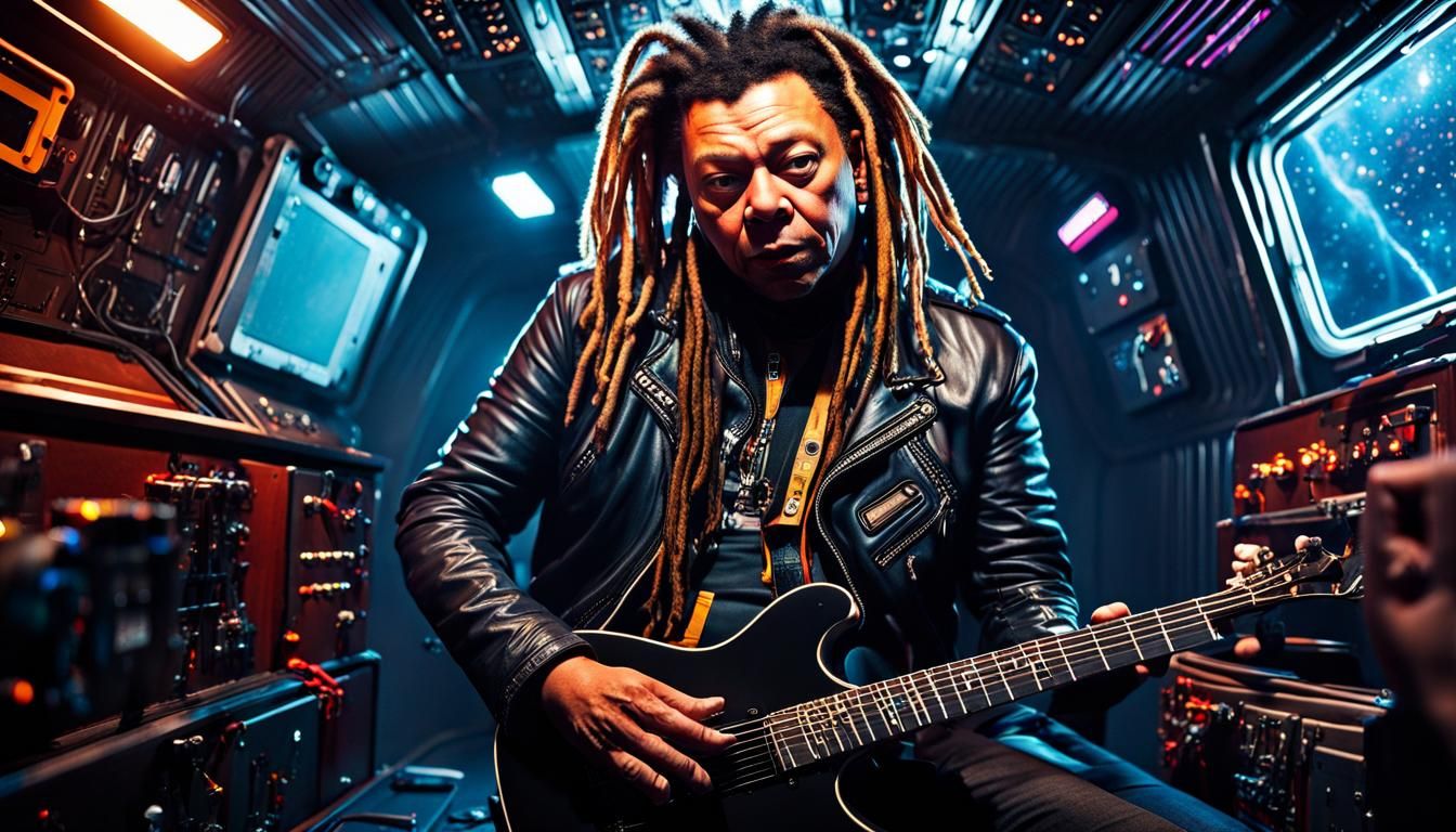 Dave Lister Playing Guitar In The Airlock - AI Generated Artwork ...