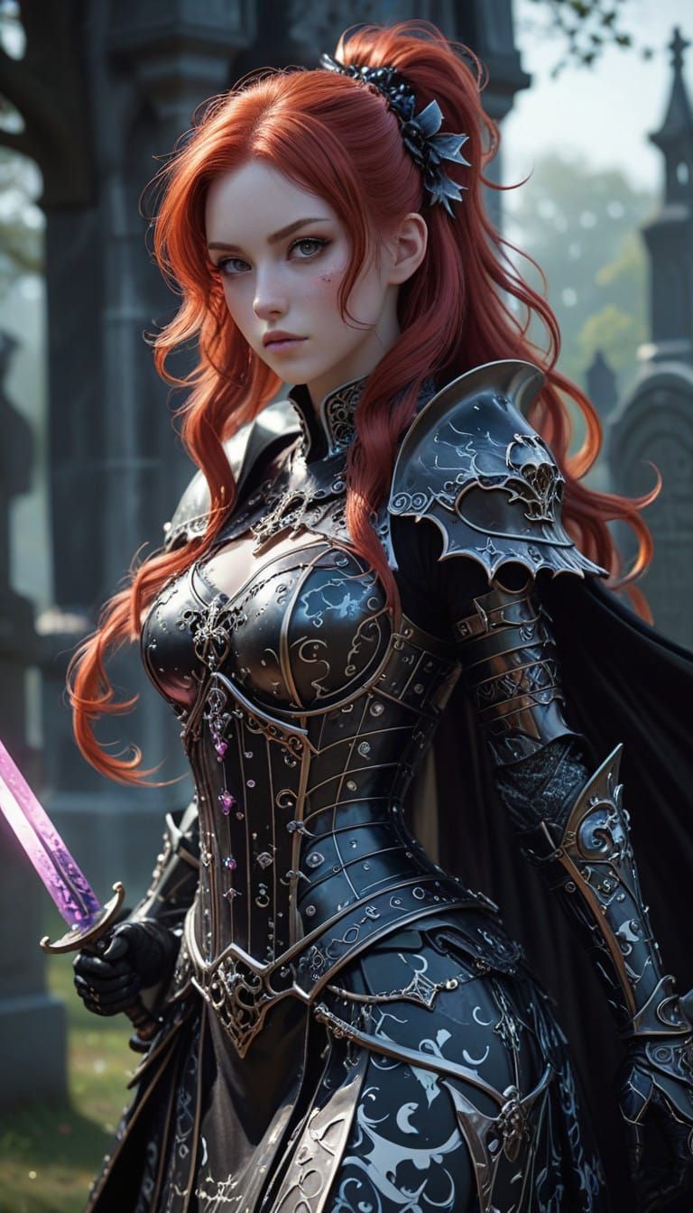 Goth Knight with an Agenda - Gothic Knight in a Haunted Grav...