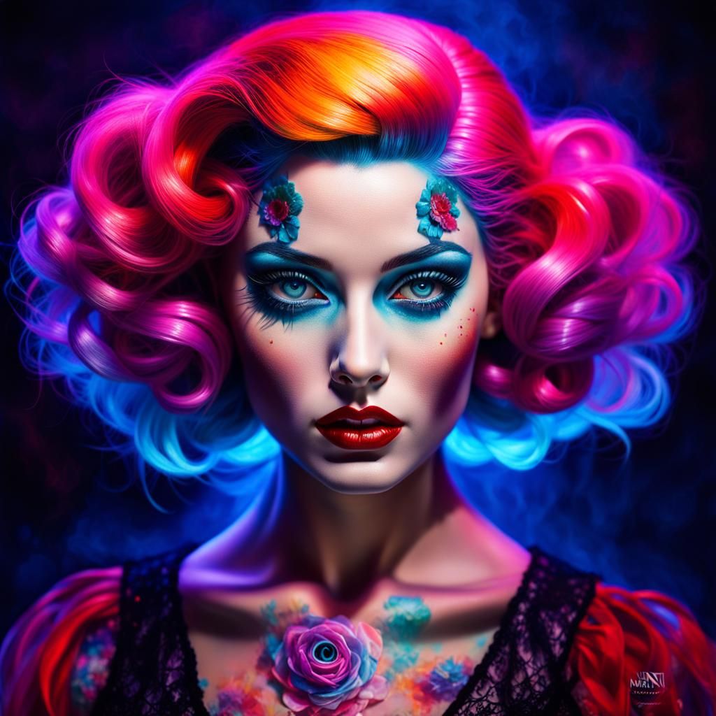 American Pinup Doll Character Design Hyperrealistic - AI Generated ...