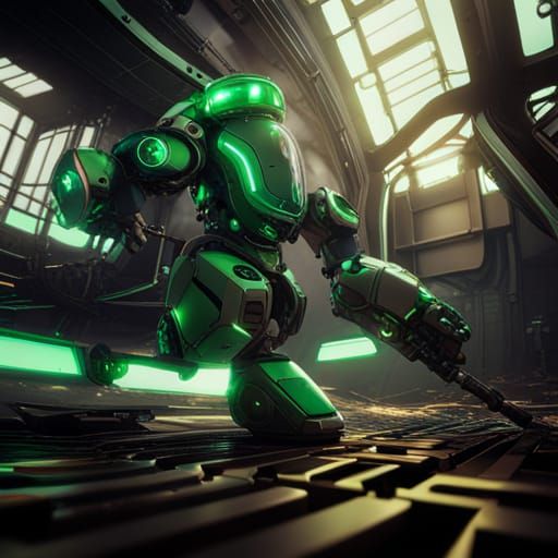 Mech luigi? (another louis) - AI Generated Artwork - NightCafe Creator