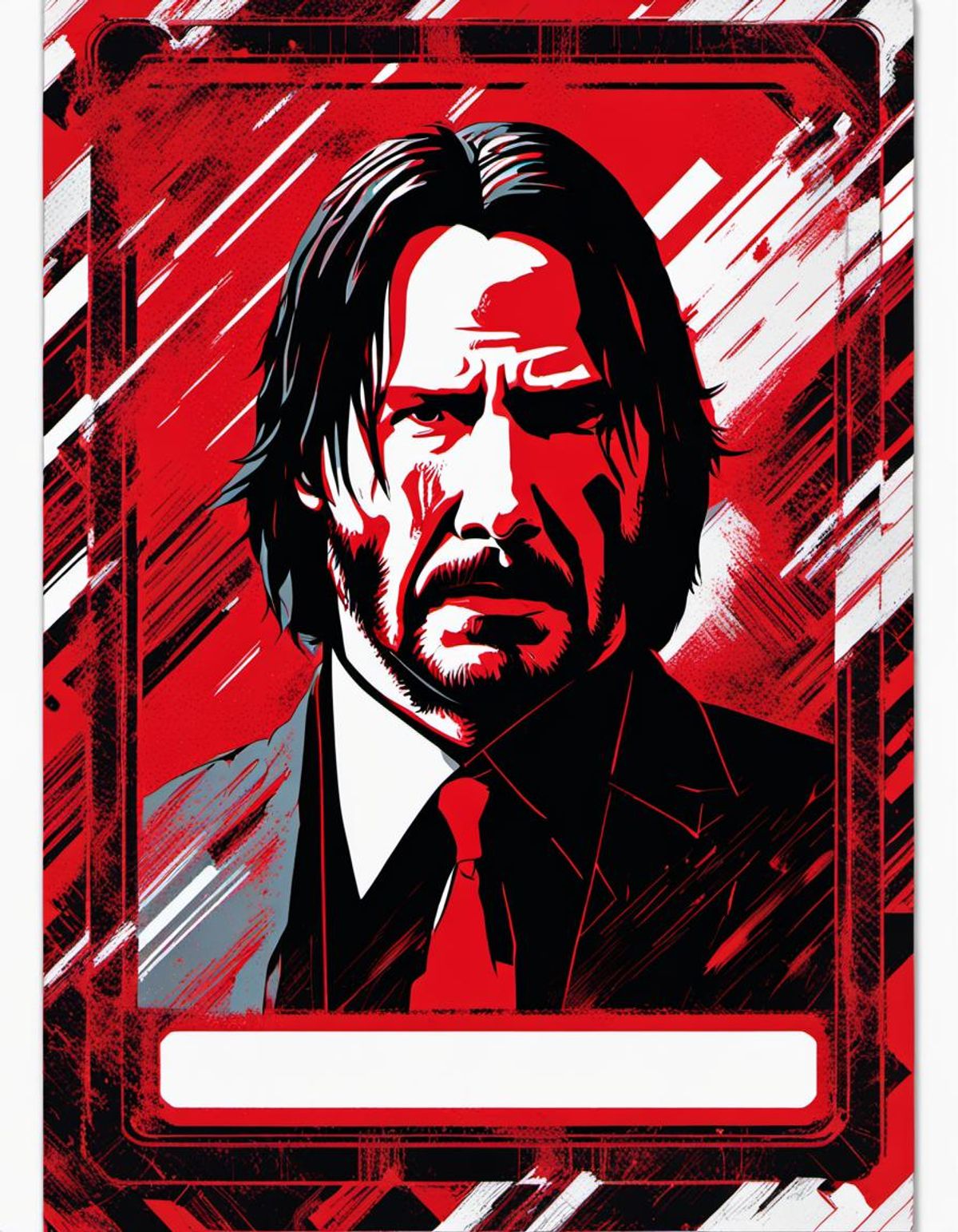 The ominous, black magic John Wick glitch art trading card, graded, red ...