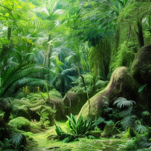 the midst of a vast, lush jungle,