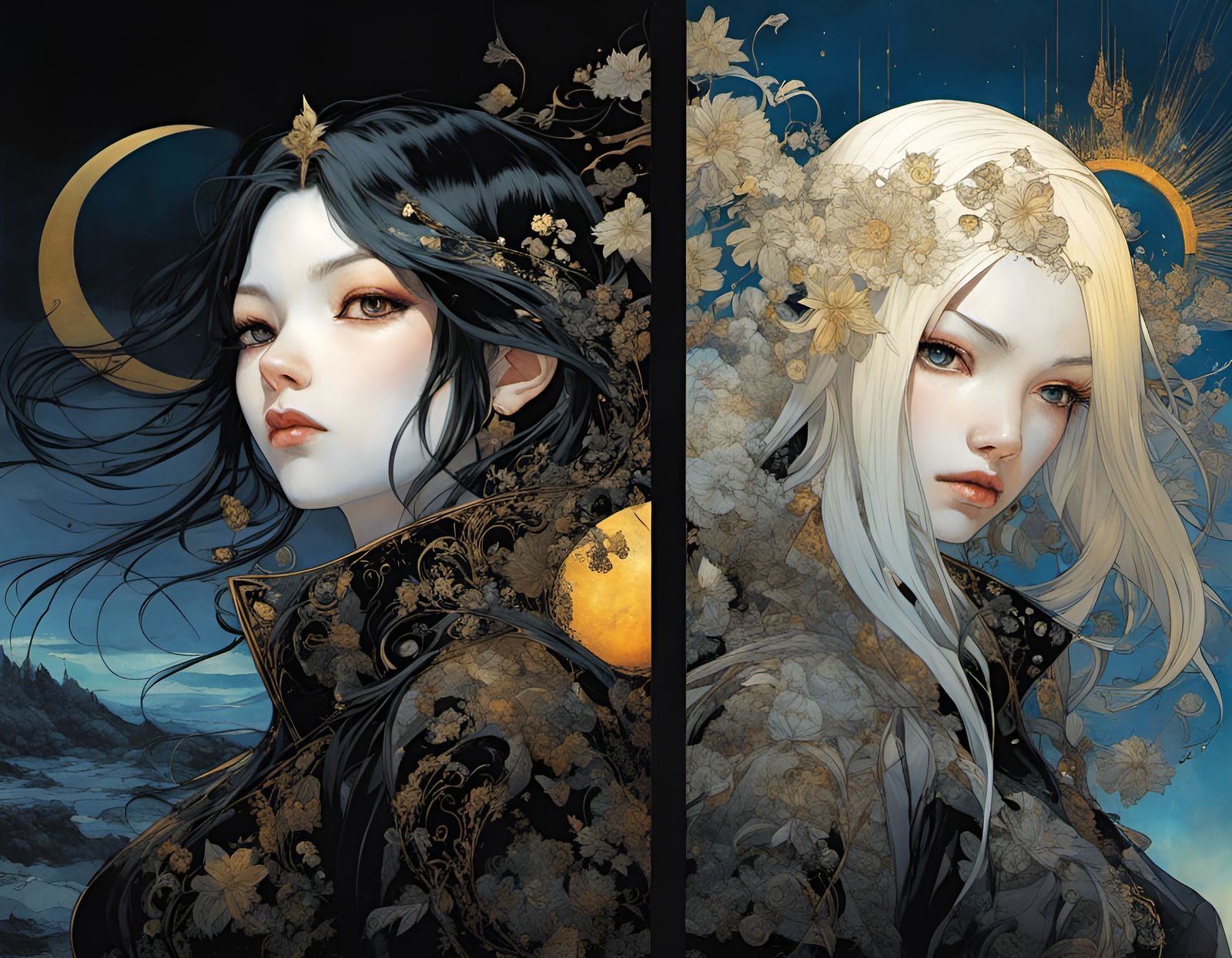 Moon and Sun - AI Generated Artwork - NightCafe Creator