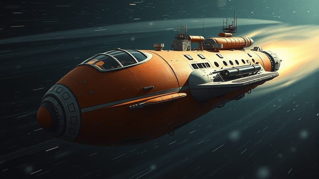 Rocket ship - A Retro-Futuristic Spaceship Blazes Through Co...