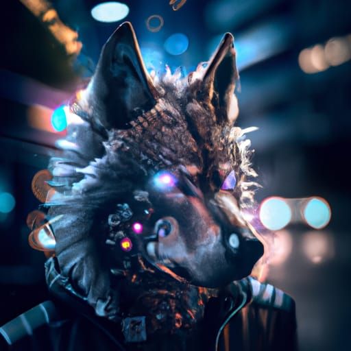 Cyberpunk Wolf (2) - Anthropomorphic Sci fi Wolves - AI Generated ...
