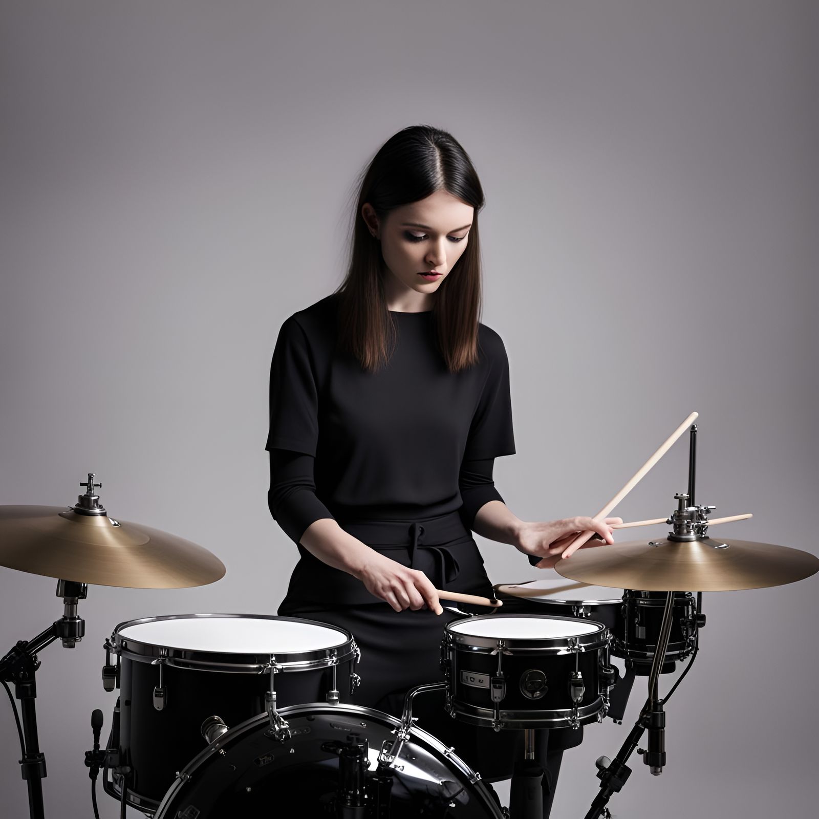 Becca using her Ruismaker Noir drum synth, perfectly rendered ...