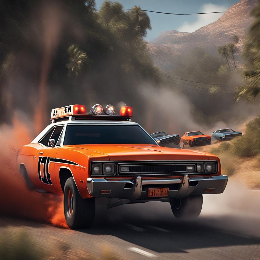 The General Lee racing The A-Team Van in style of Fast and the Furious ...