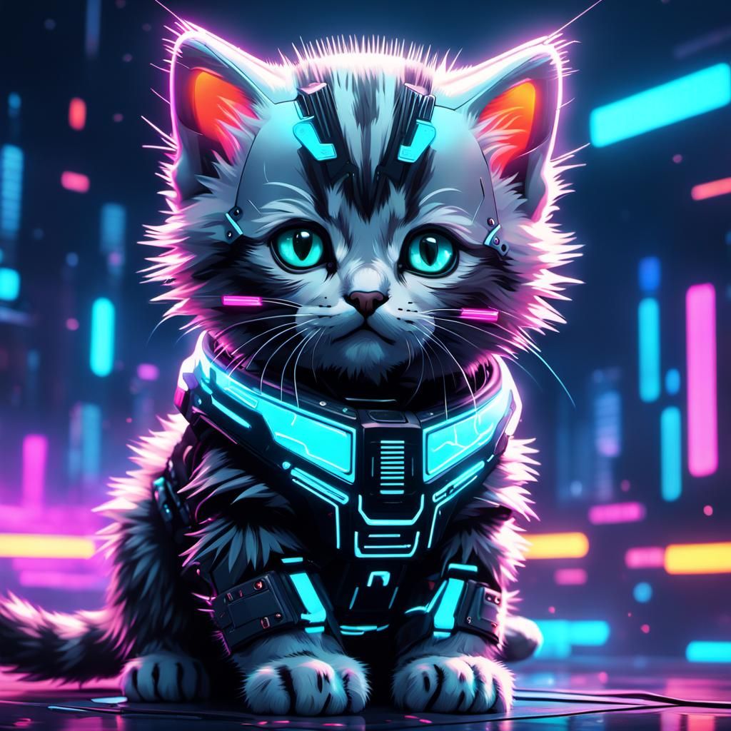 Cyberkitty, qu'est-ce que c'est? - AI Generated Artwork - NightCafe Creator