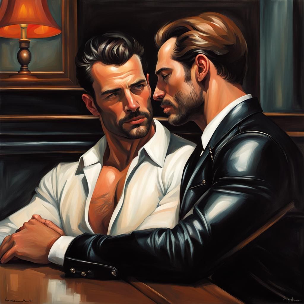 Handsome businessmen in love - AI Generated Artwork - NightCafe Creator