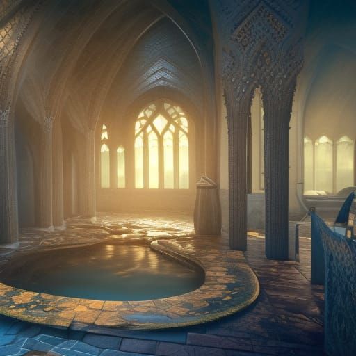 A gothic swimming pool - AI Generated Artwork - NightCafe Creator