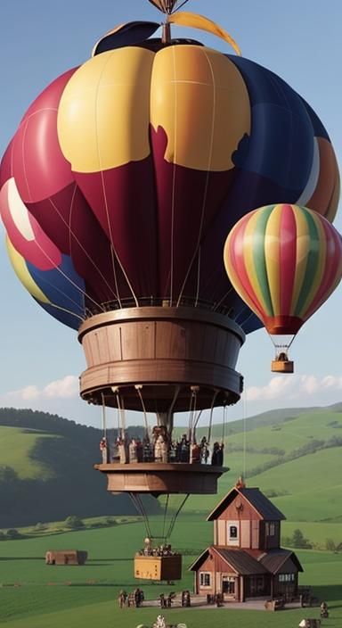 Luxurious Hot Air Balloon versus regular balloon - AI Generated Artwork ...