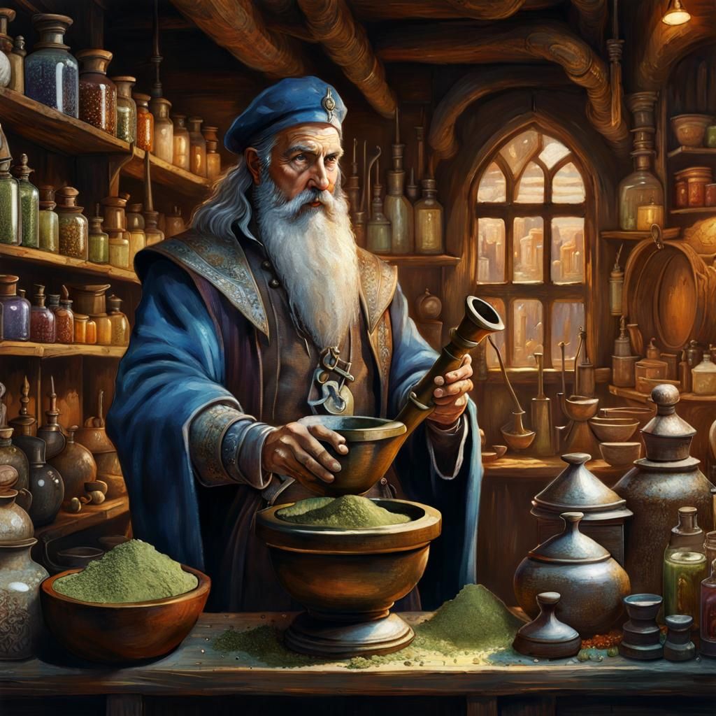 Medieval Alchemist, ver. 3 - AI Generated Artwork - NightCafe Creator