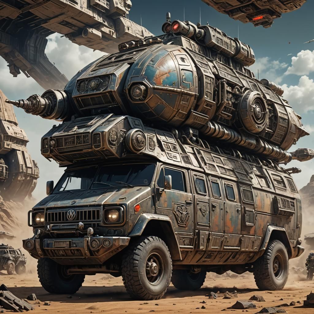 armored tactical vw van - AI Generated Artwork - NightCafe Creator