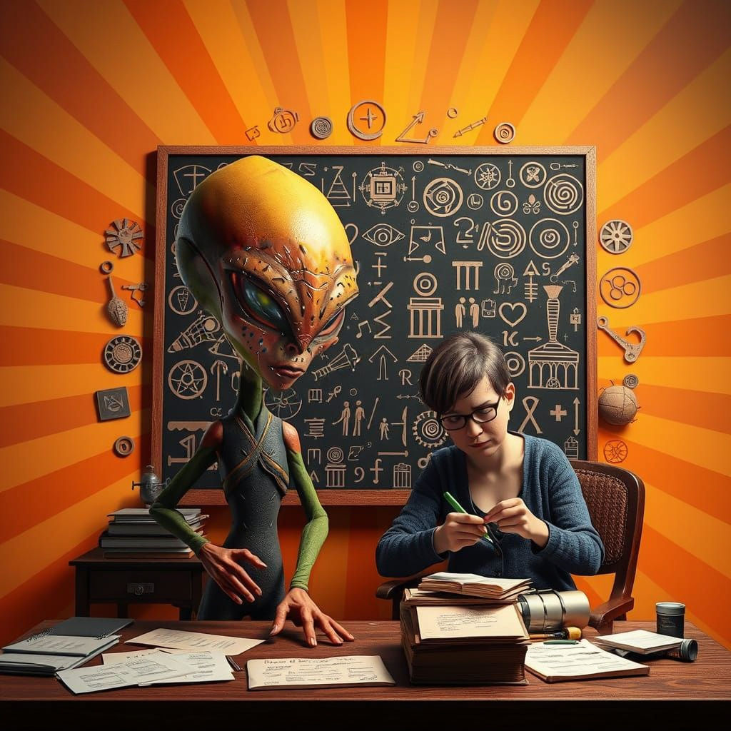 Martian teaching his language - Martian Educator Teaches Com...