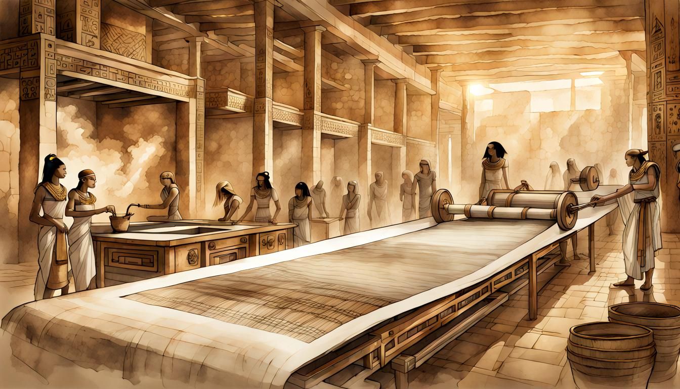 The Ancient Egyptian Papyrus paper making. - AI Generated Artwork ...