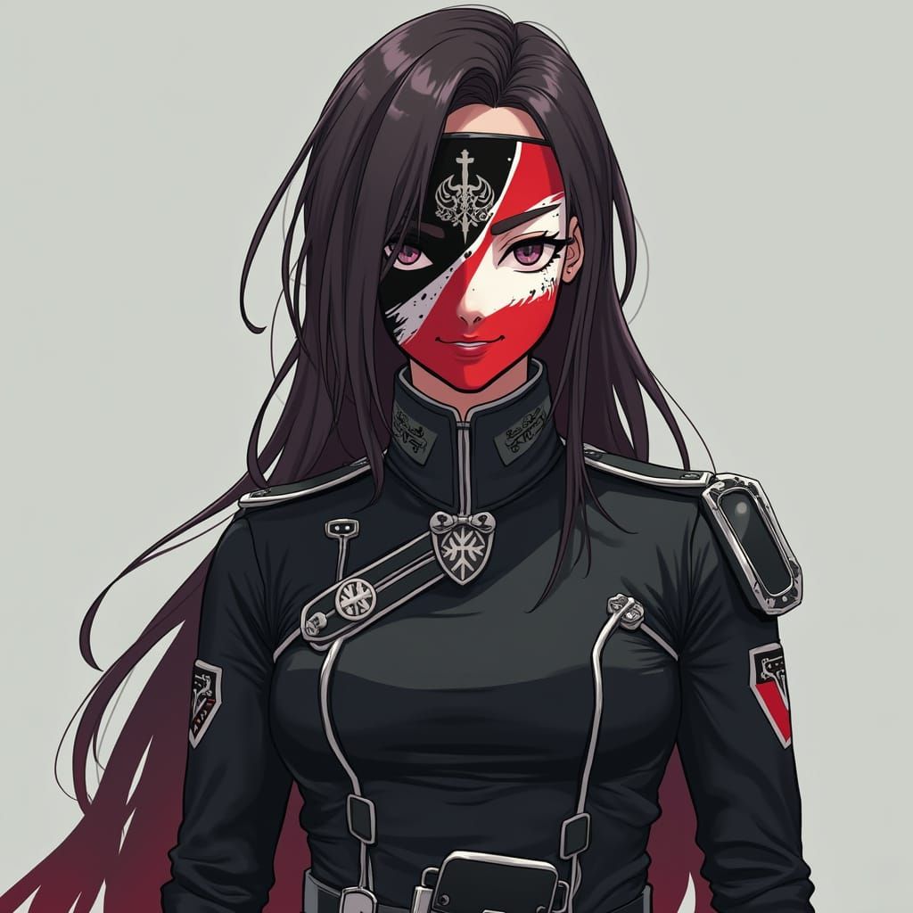 Anime-Inspired Female Countryhuman in Technocratic... - AI Art