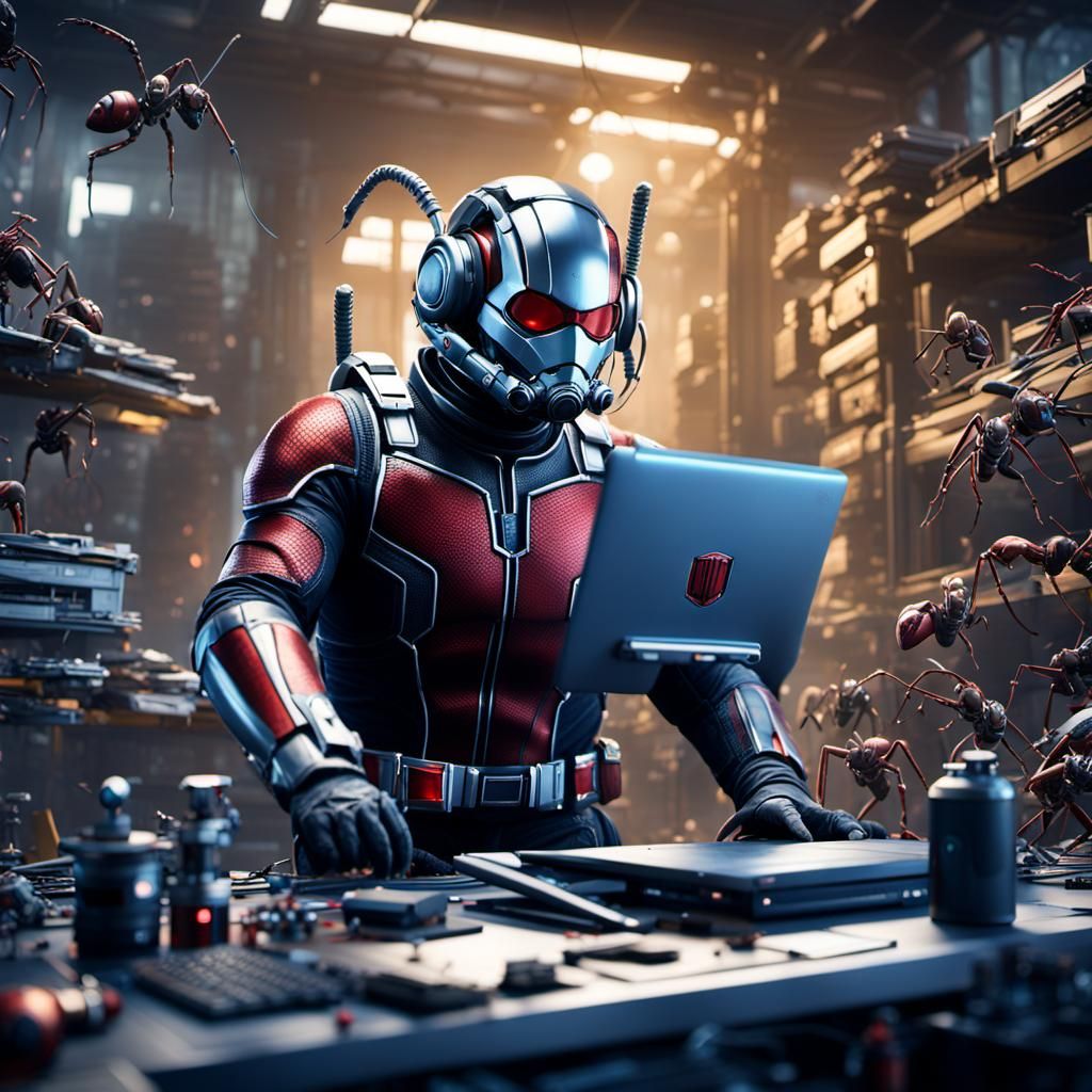 ant man repairing computers and laptops - AI Generated Artwork ...