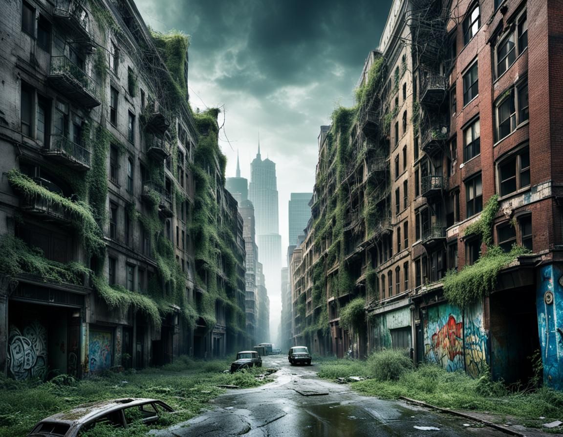 a post-apocalyptic ruin city - AI Generated Artwork - NightCafe Creator
