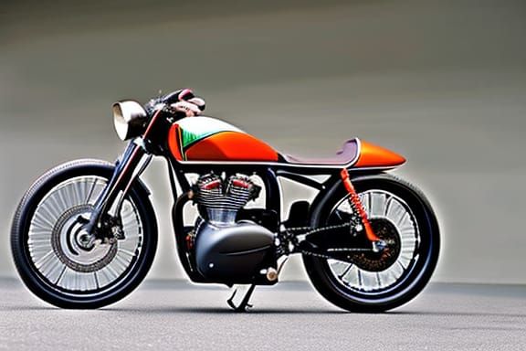 Wasp inspired cafe race bobber chopper hybrid motorcycle, leather ...