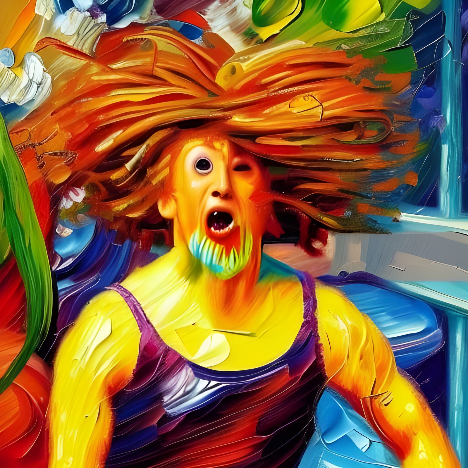 Spaghetti Head Guy - AI Generated Artwork - NightCafe Creator