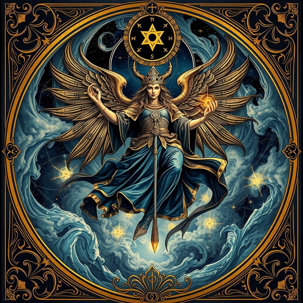 Mythic Tarot Cards in Art Nouveau Style - AI Art