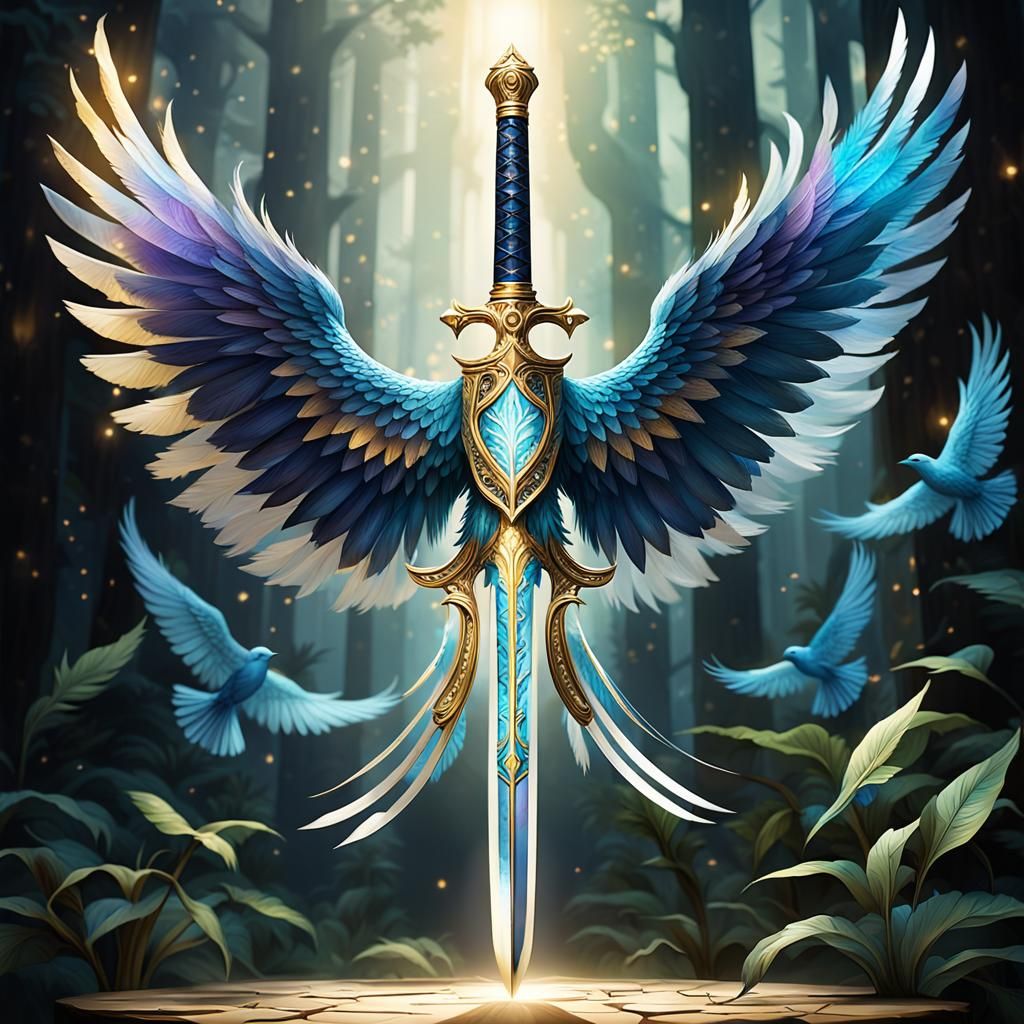 Light bird sword - AI Generated Artwork - NightCafe Creator