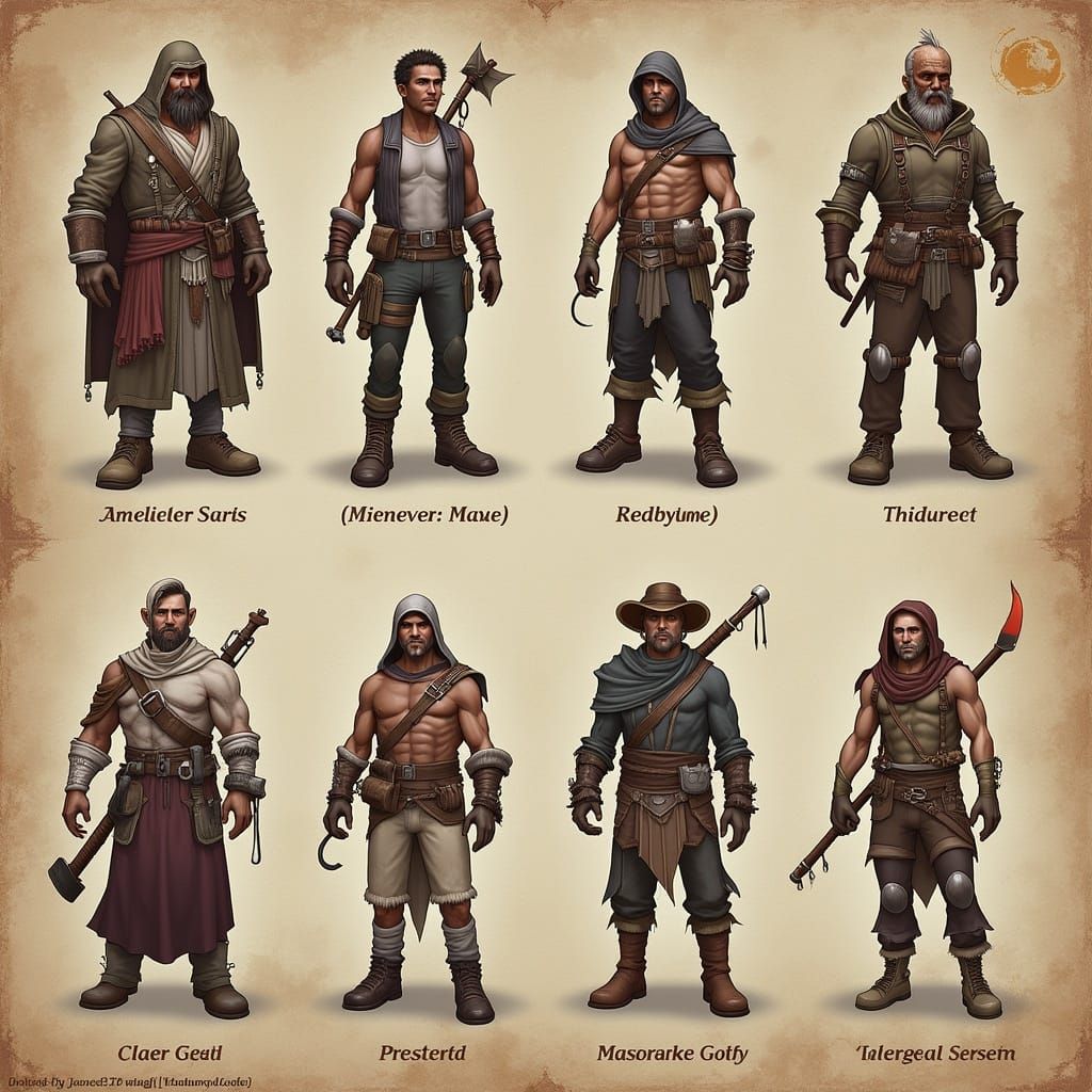 Adventure Gear Collection in Weathered Medieval St... - AI Art