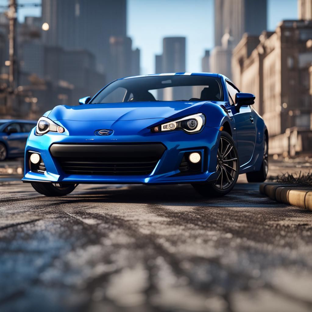 Hyper realistic Blue Subaru BRZ - AI Generated Artwork - NightCafe Creator