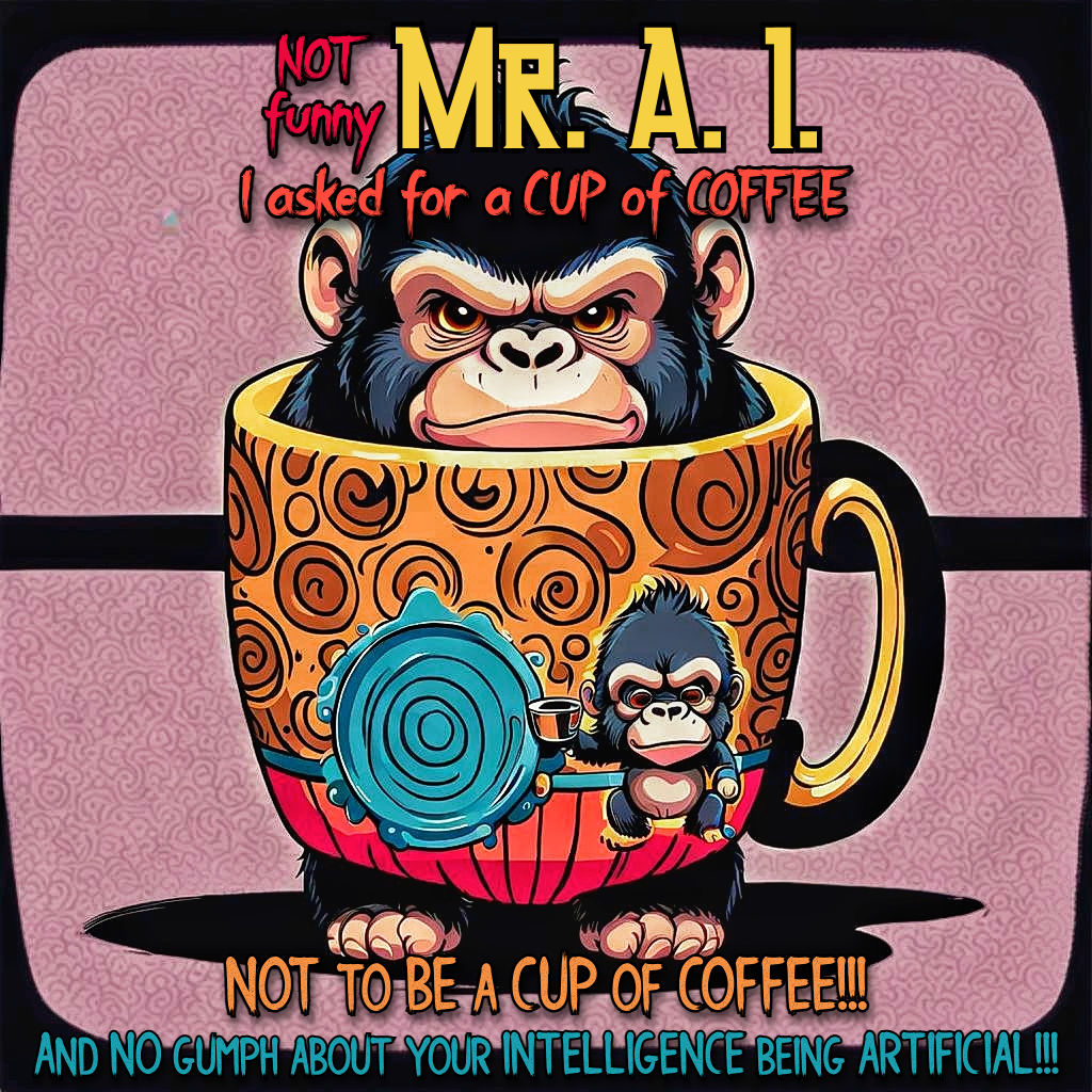 Grumpy Gorilla - Cup Of Coffee - AI Generated Artwork - NightCafe Creator