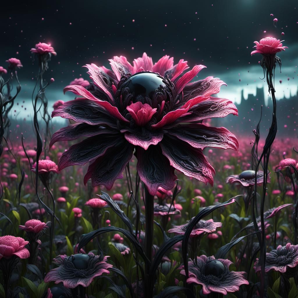 Alien Flower Fields - Invasive - AI Generated Artwork - NightCafe Creator