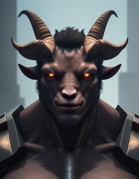 satan goat man massive muscular muscle, 8k resolution concept art ...