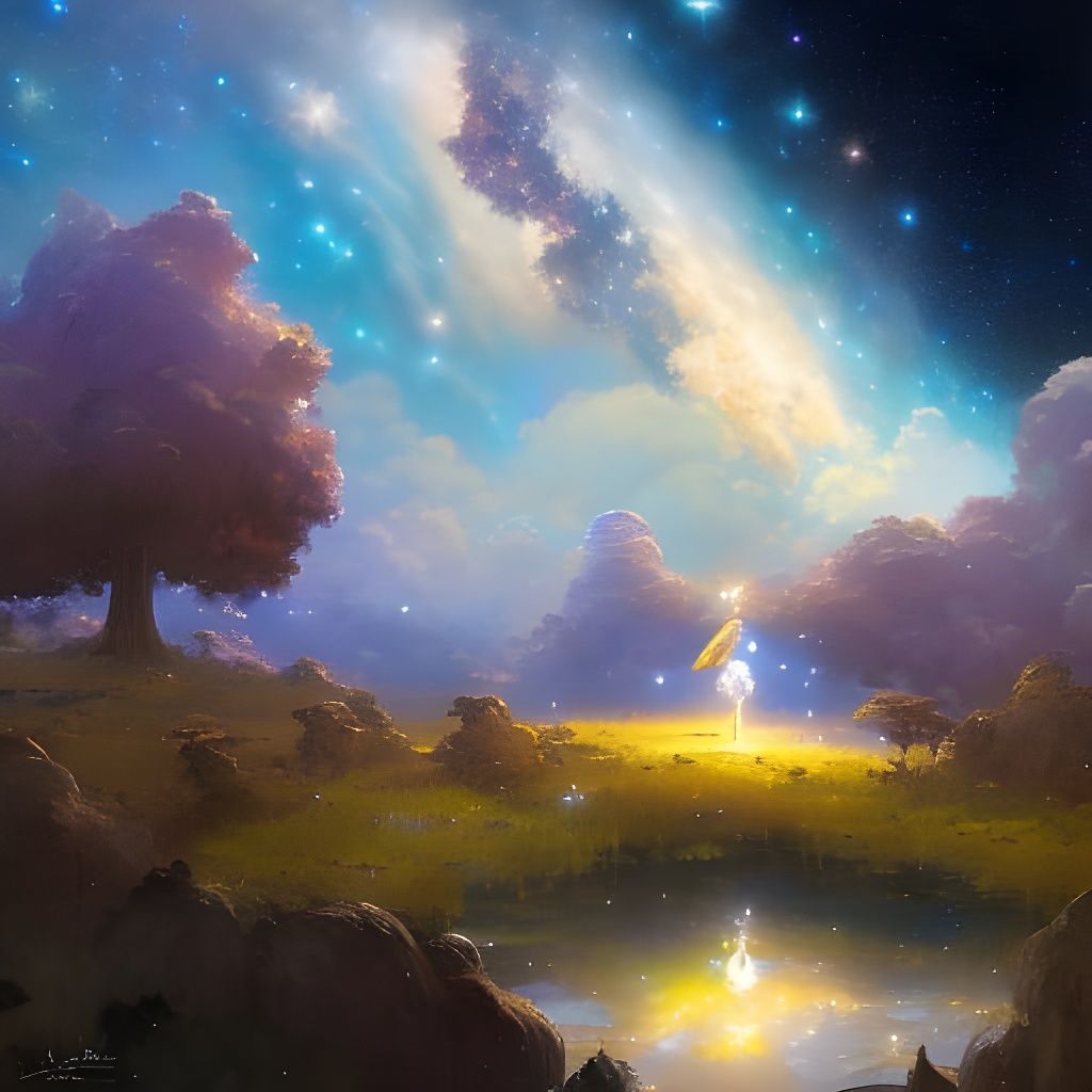 Starry night - AI Generated Artwork - NightCafe Creator