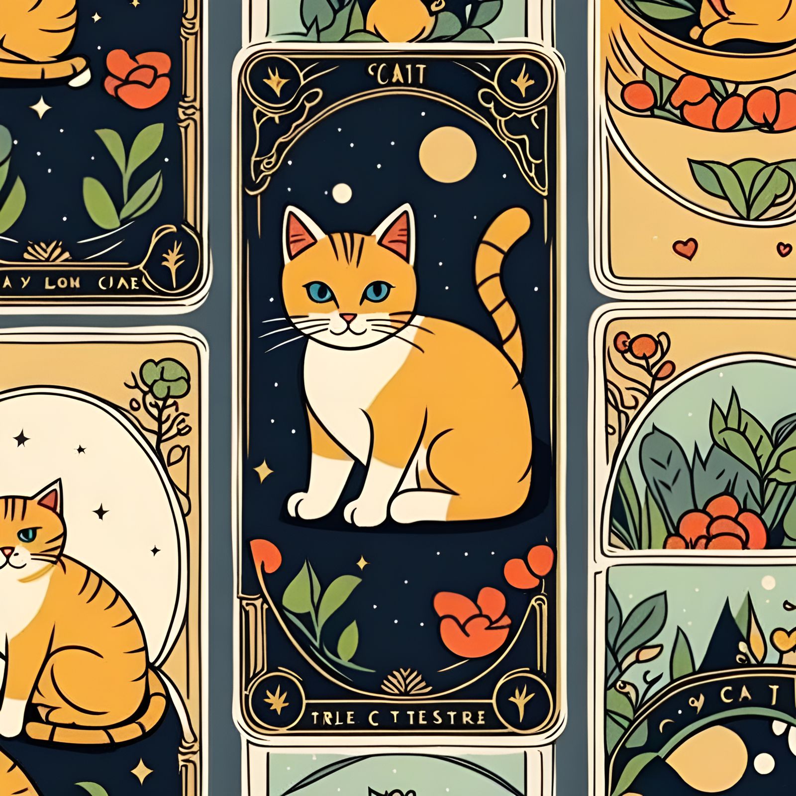 Cat tarot cards - AI Generated Artwork - NightCafe Creator