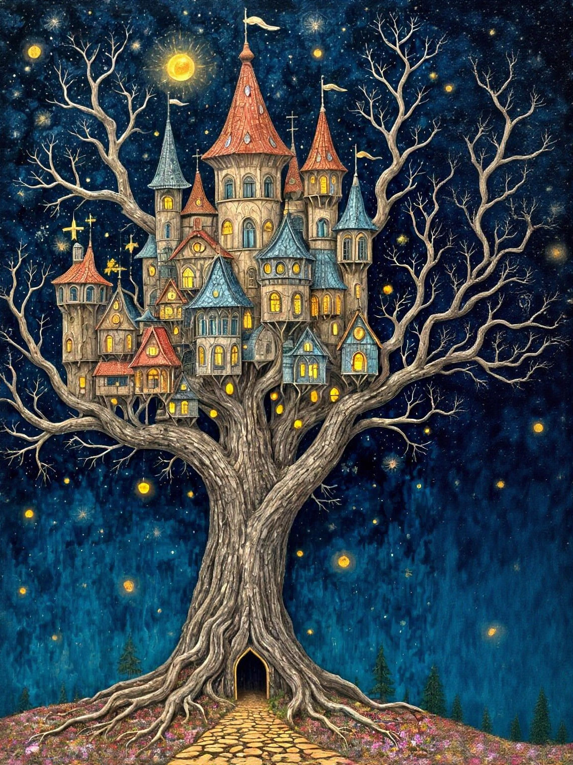 medieval treehouse town - Medieval Treehouse Town in Deep Co...