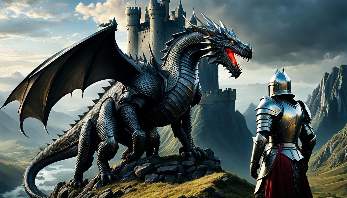 Knight and dragons - AI Generated Artwork - NightCafe Creator