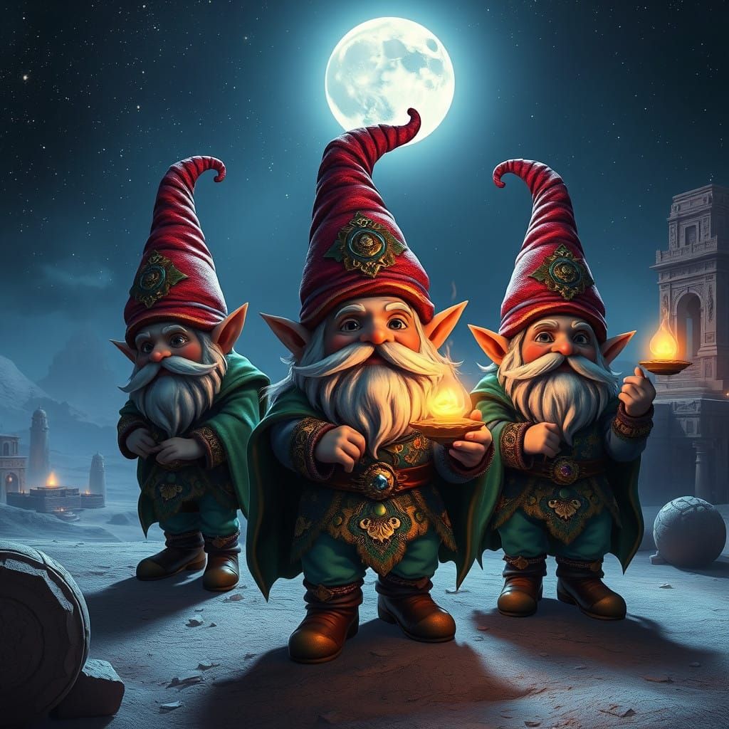 Gnomes Embark on Epic Disney-Style Journey through... - AI Art