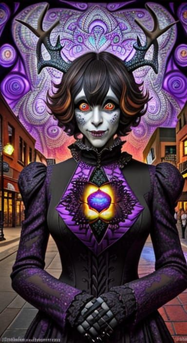 Werewolf Wendigo Wonka, Style of Leonid Afremov