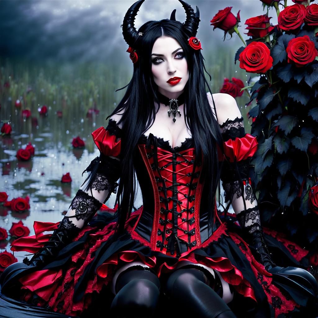 Beautiful Anime Demon Girl - AI Generated Artwork - NightCafe Creator