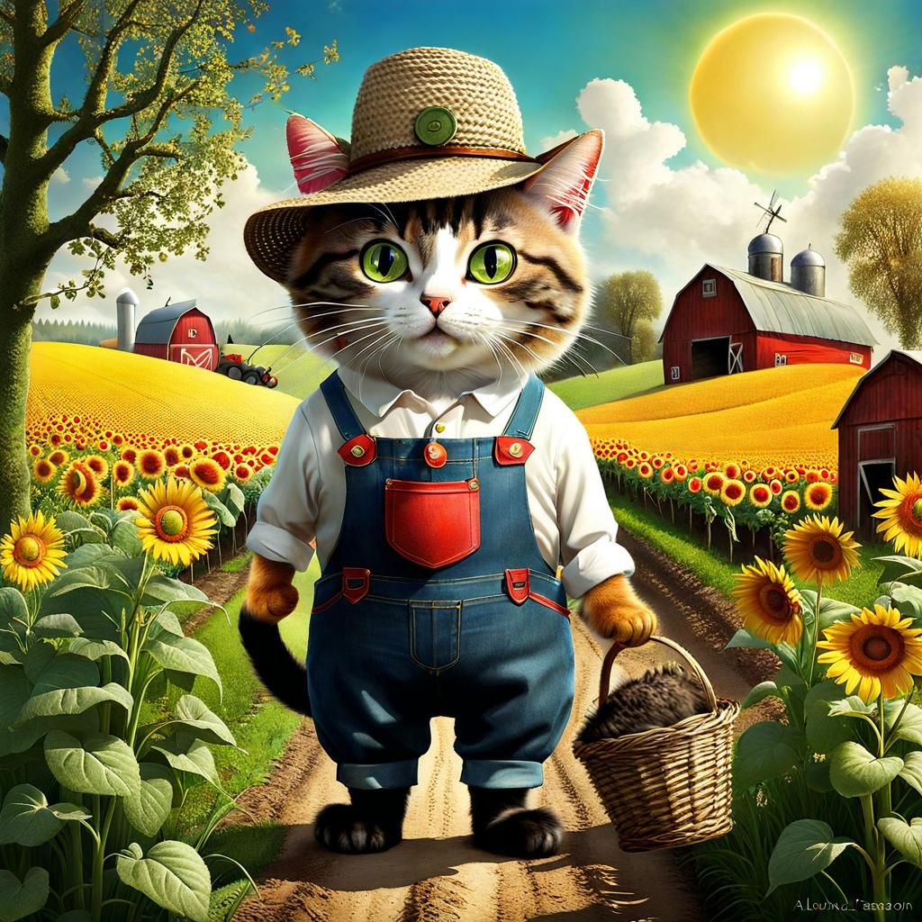 Farmer Cat 2 - AI Generated Artwork - NightCafe Creator