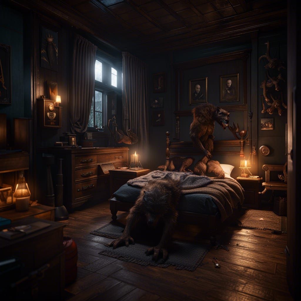 Werewolfed Bedroom - AI Generated Artwork - NightCafe Creator