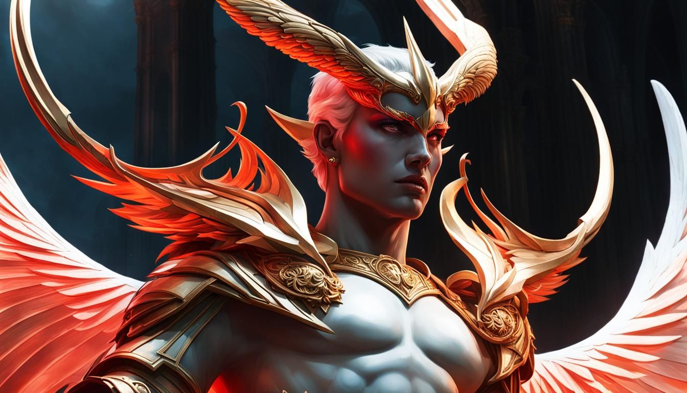 Samael become Lucifer - AI Generated Artwork - NightCafe Creator