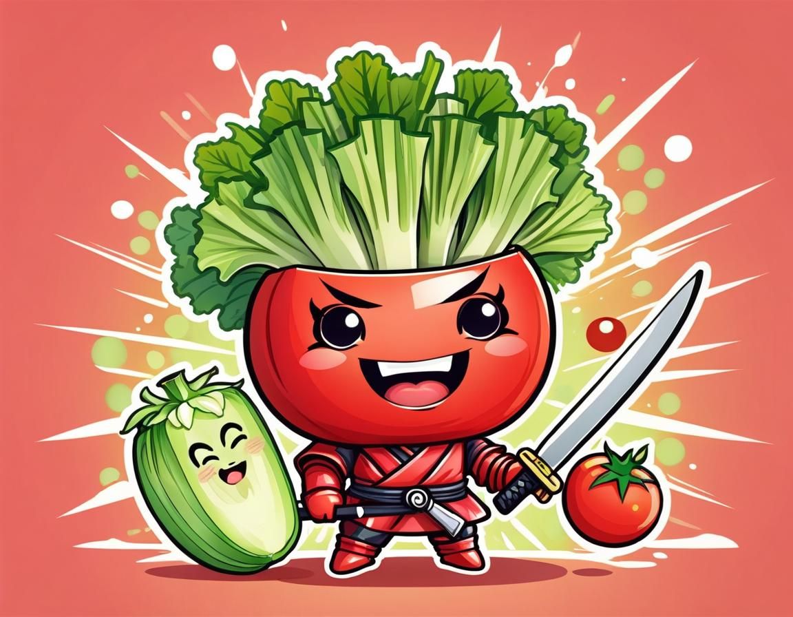 Tomato Samurai And His Pepper Pal - AI Generated Artwork - NightCafe ...