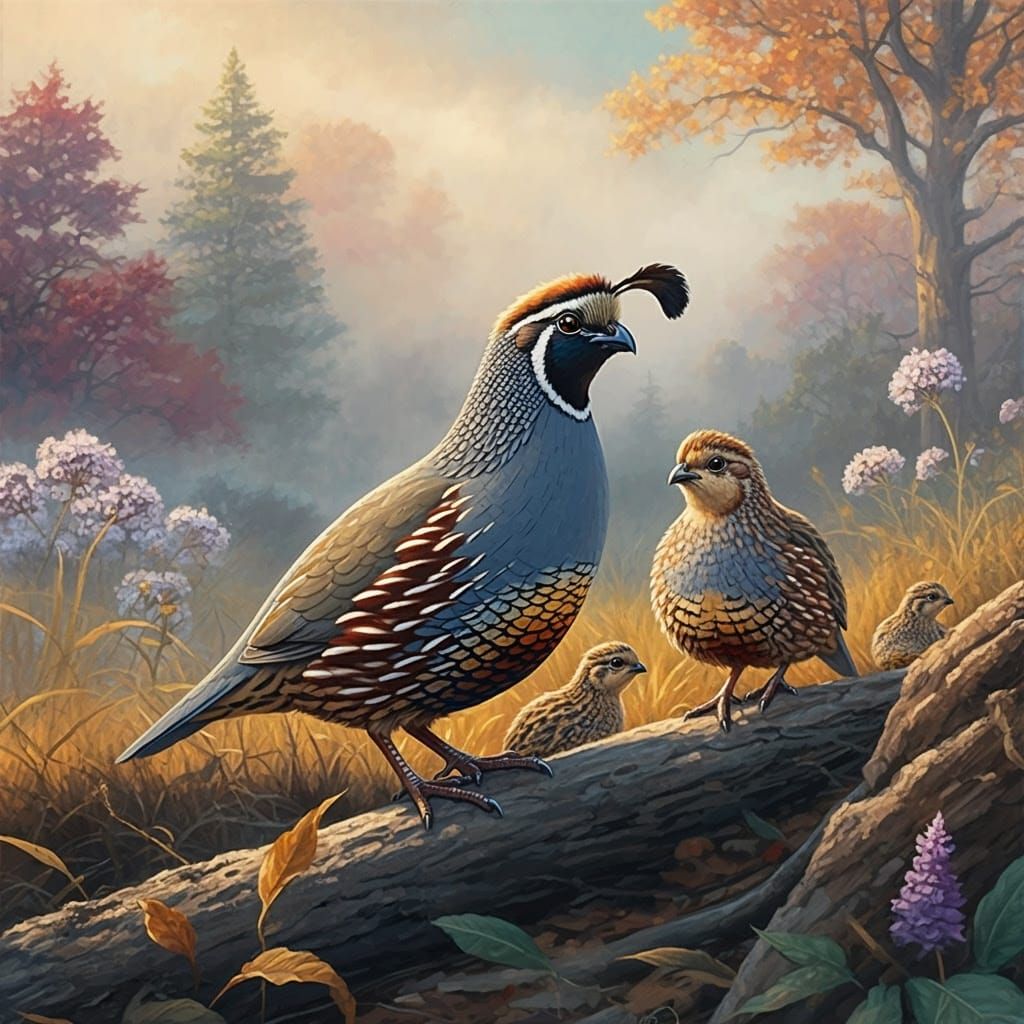 A family of California quails ventures #2