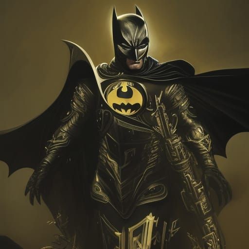 The Batman. Arcane Ornate black Chaos Helmet, Ornate Gold and black ...