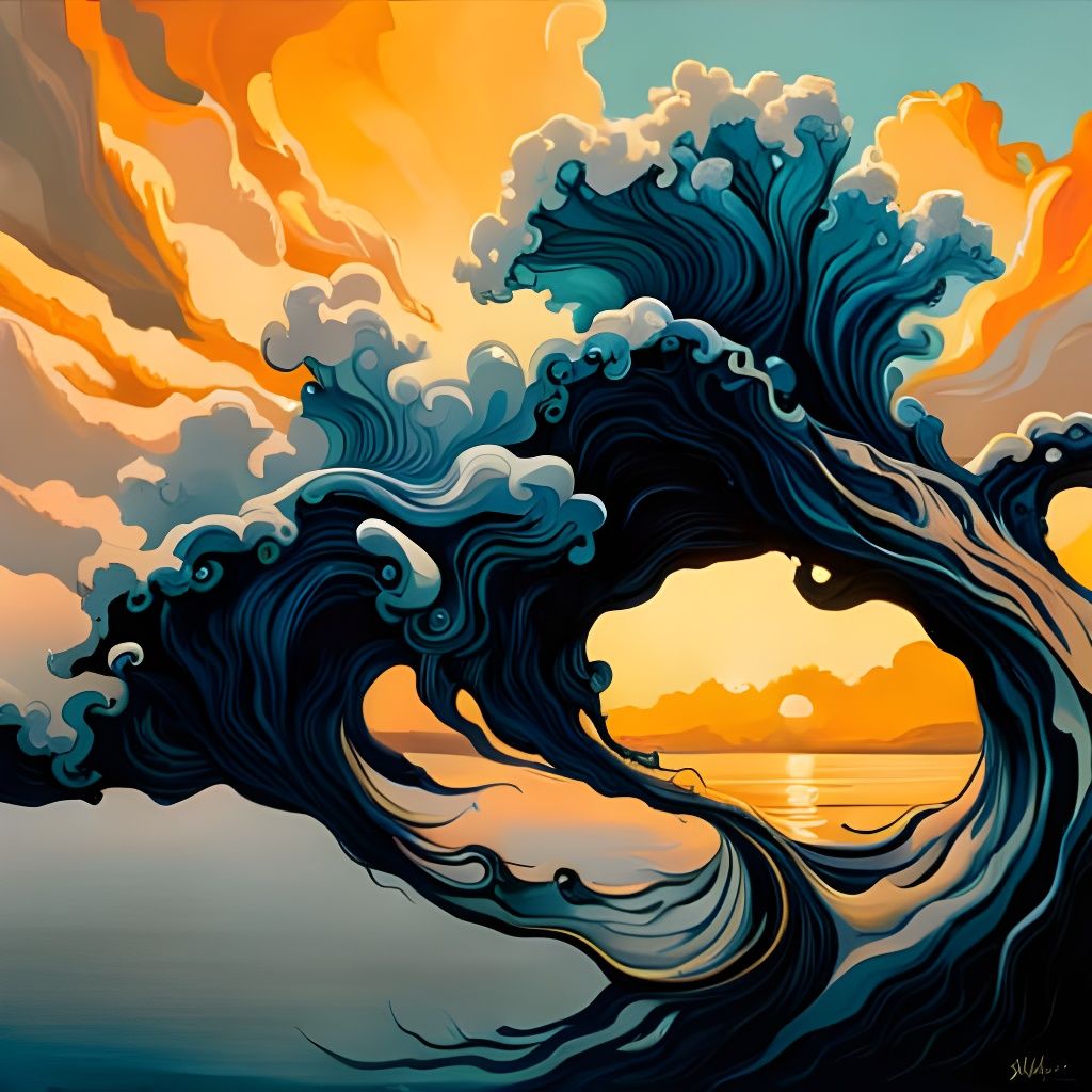 Wave tree: where the ocean meets the sky - AI Generated Artwork ...